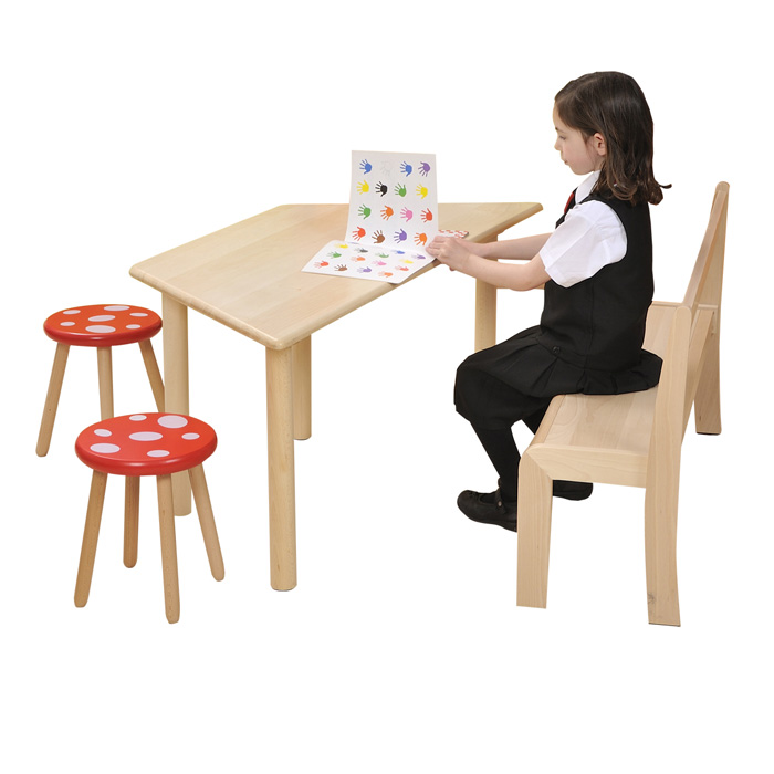e4e - Solid Beech Trapezoid Table